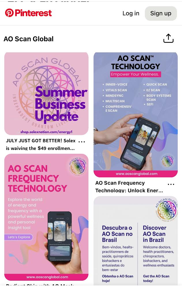 AO Scan Global Joins Pinterest | Frequency Wellness Boards